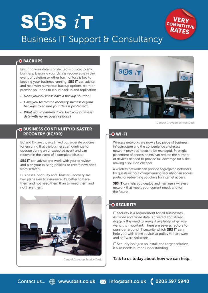 SBS IT Ltd | Contact Us for more information on the IT Services we offer